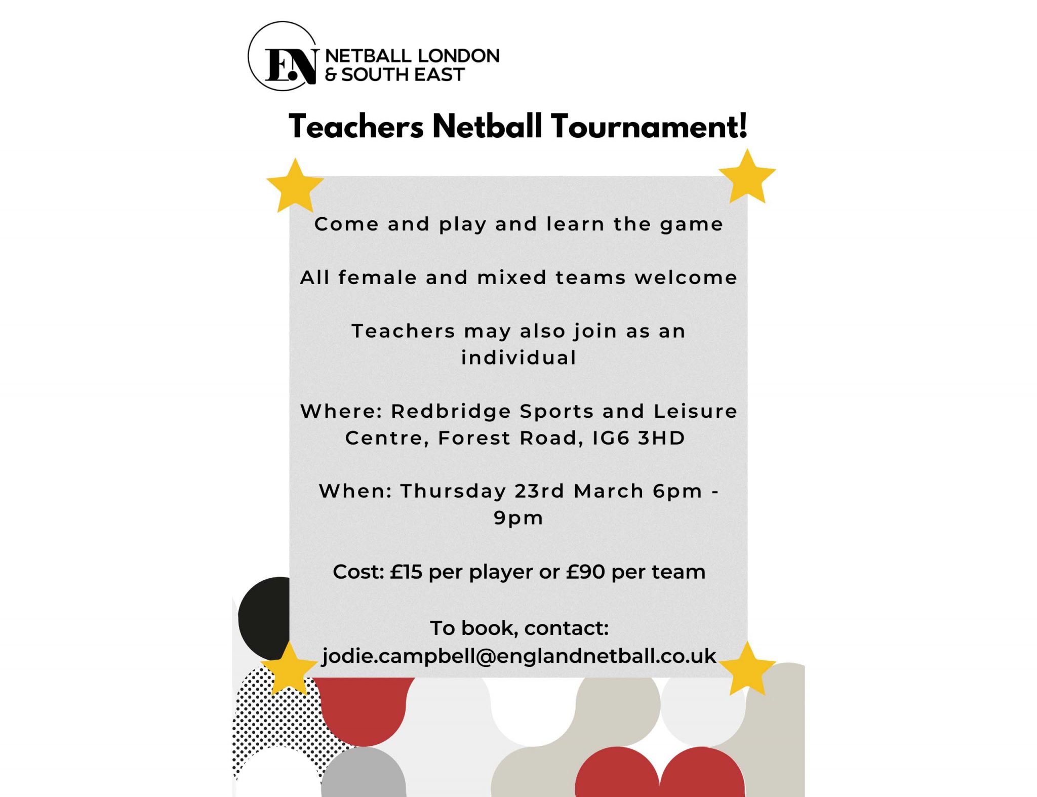 Teachers Netball Tournament – Essex Metropolitan Netball Association